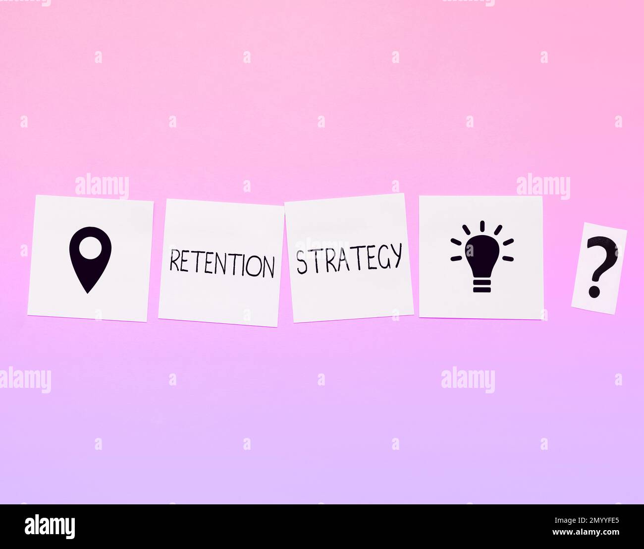 Sign displaying Retention Strategy. Word Written on activities to ...