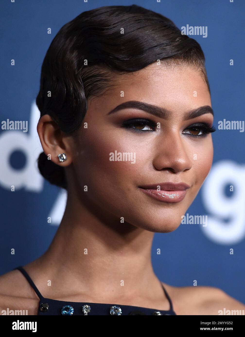 Zendaya arrives at the 27th Annual GLAAD Media Awards at the Beverly ...