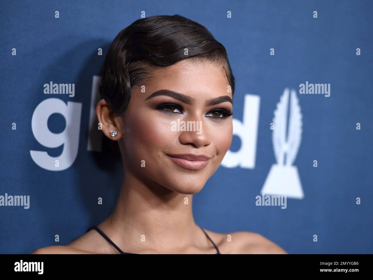 Zendaya arrives at the 27th Annual GLAAD Media Awards at the Beverly ...
