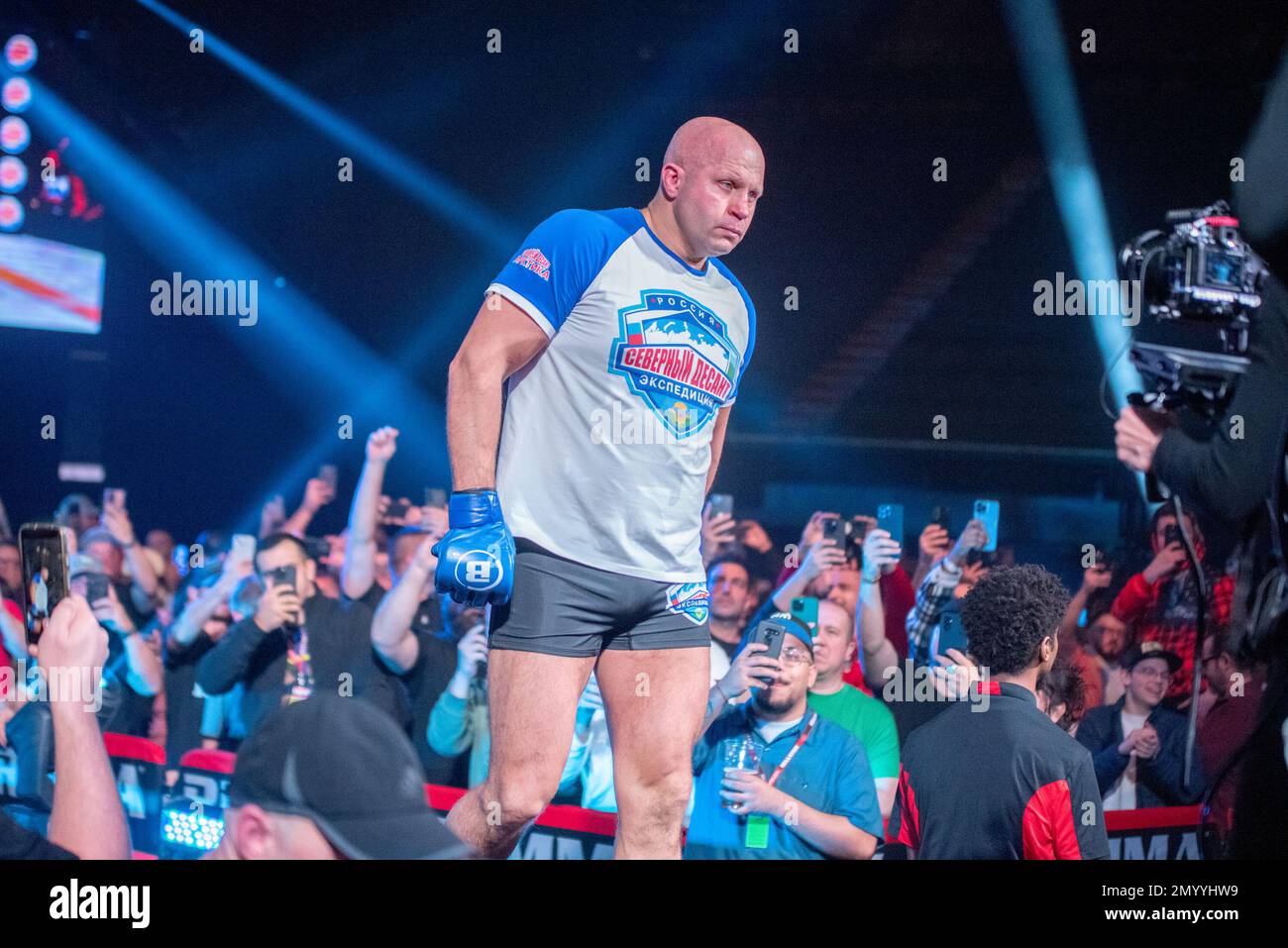 LOS ANGELES, CA - FEBRUARY 4: Fedor Emelianenko prepares to fight Ryan ...