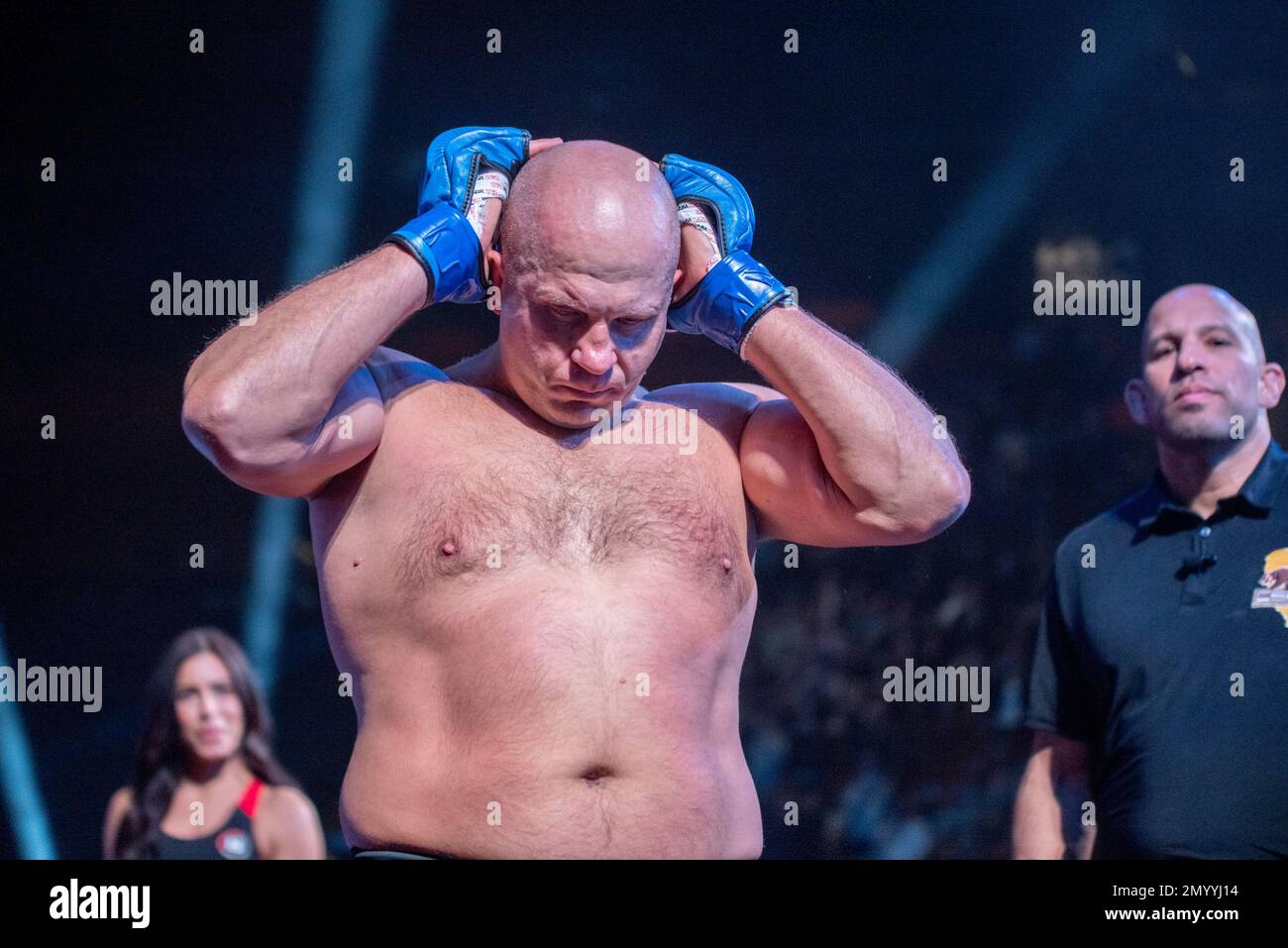 LOS ANGELES, CA - FEBRUARY 4: Fedor Emelianenko prepares to fight Ryan ...