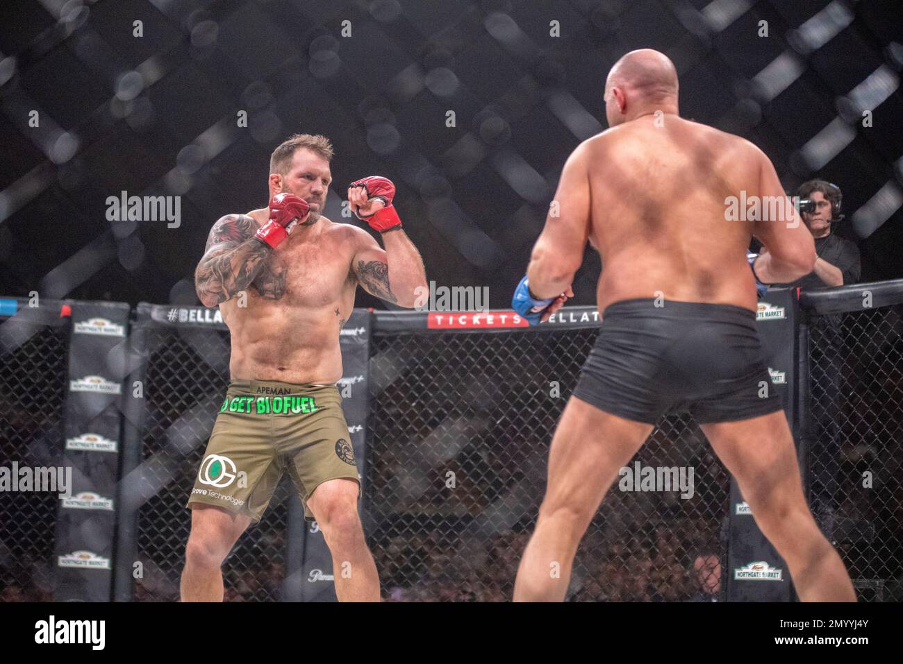 LOS ANGELES, CA - FEBRUARY 4: (L-R) Ryan Bader battles Fedor ...