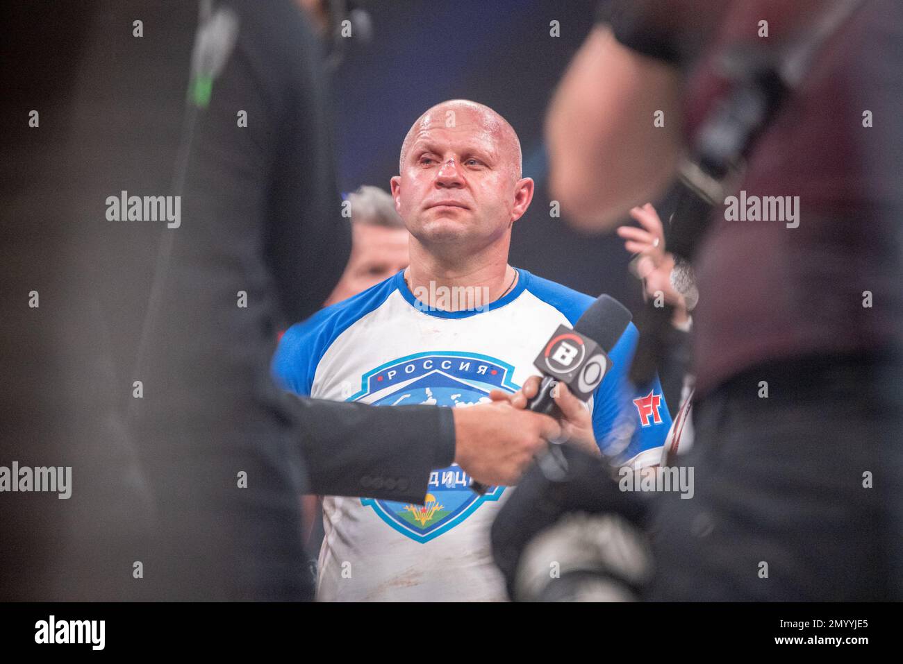 LOS ANGELES, CA - FEBRUARY 4: Fedor Emelianenko reacts after his lost ...