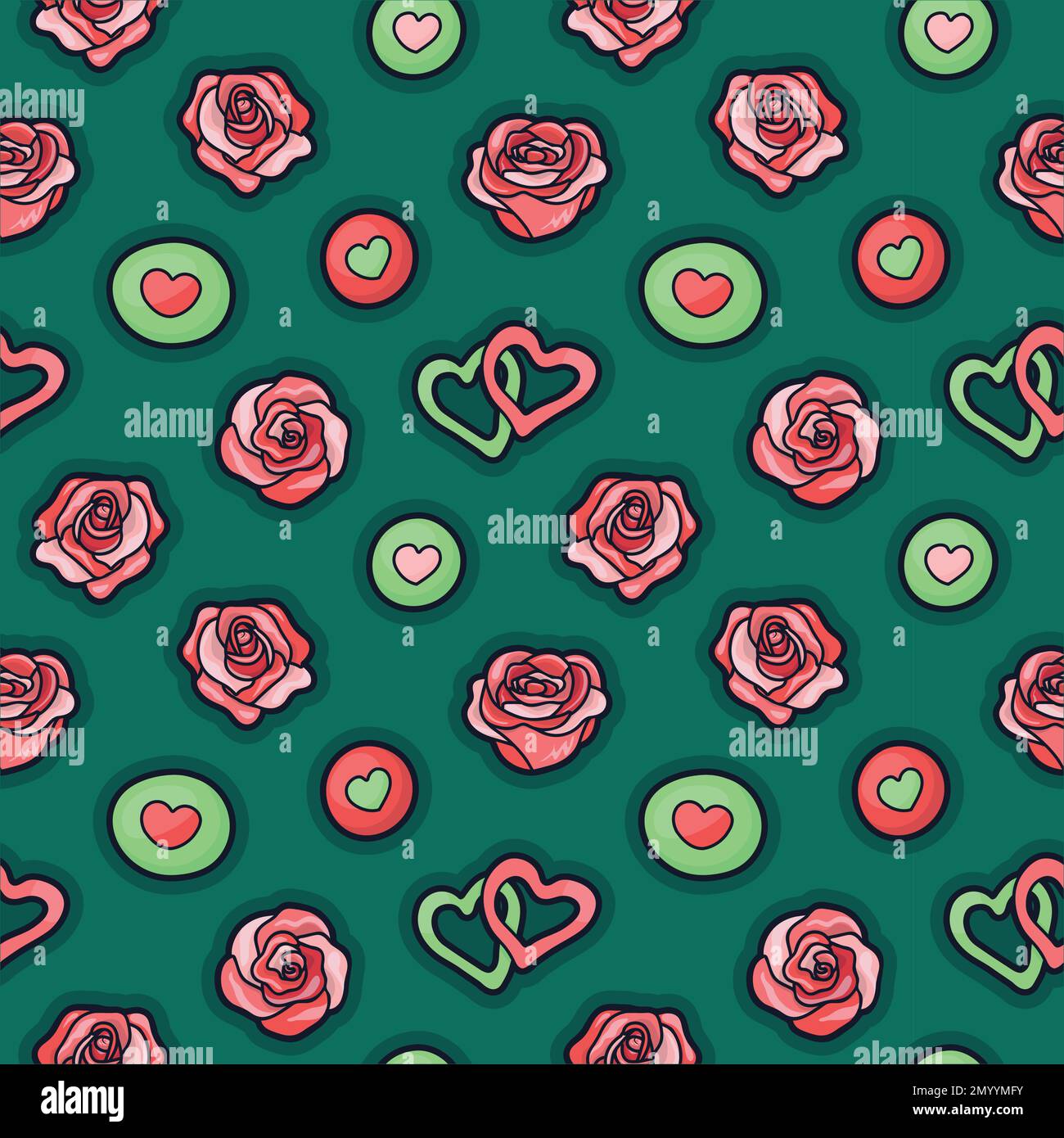 Colorful repetitive pattern background of love and relationship ...