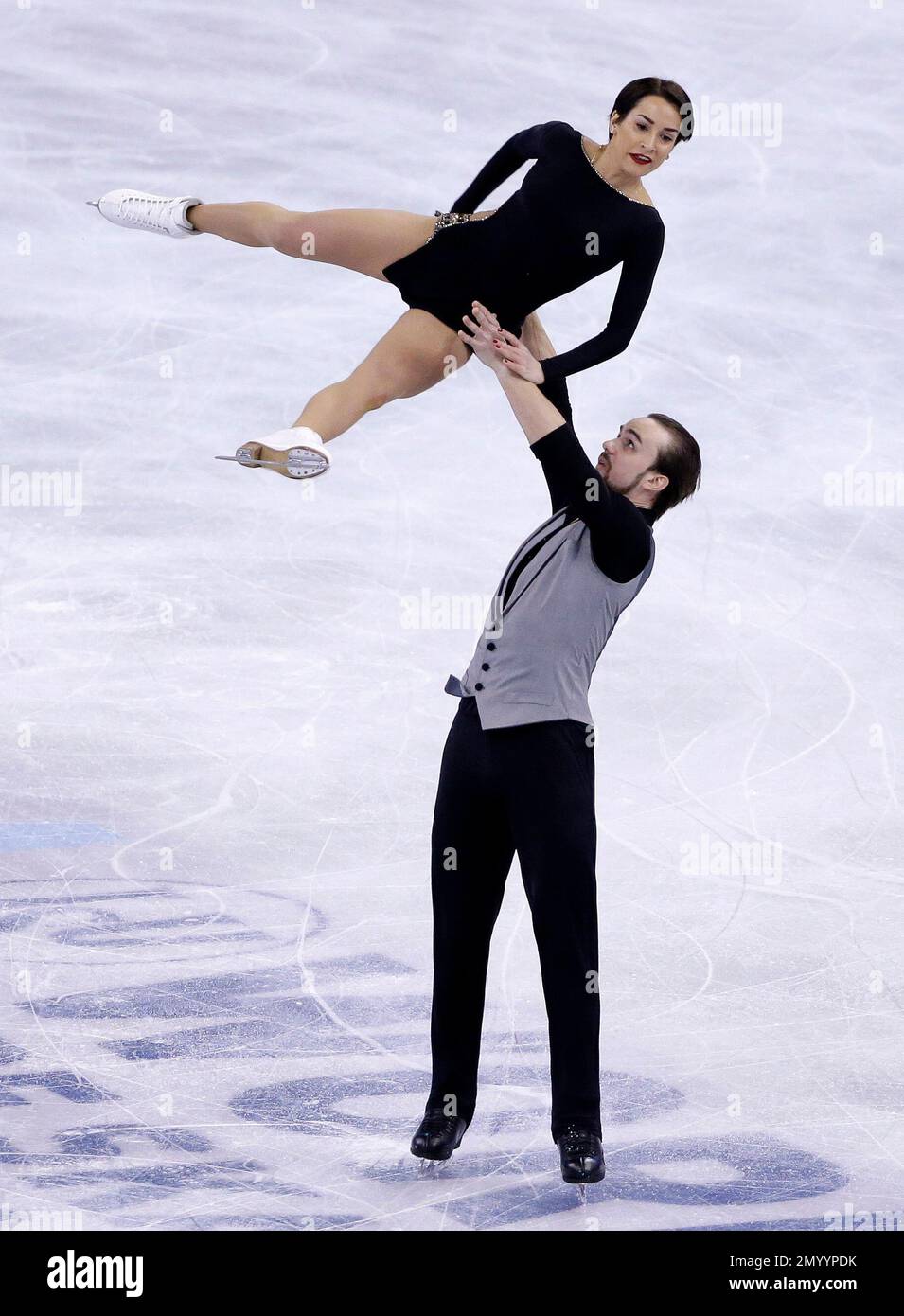 Ksenia Stolbova and Fedor Klimov, of Russia, compete during the pairs ...