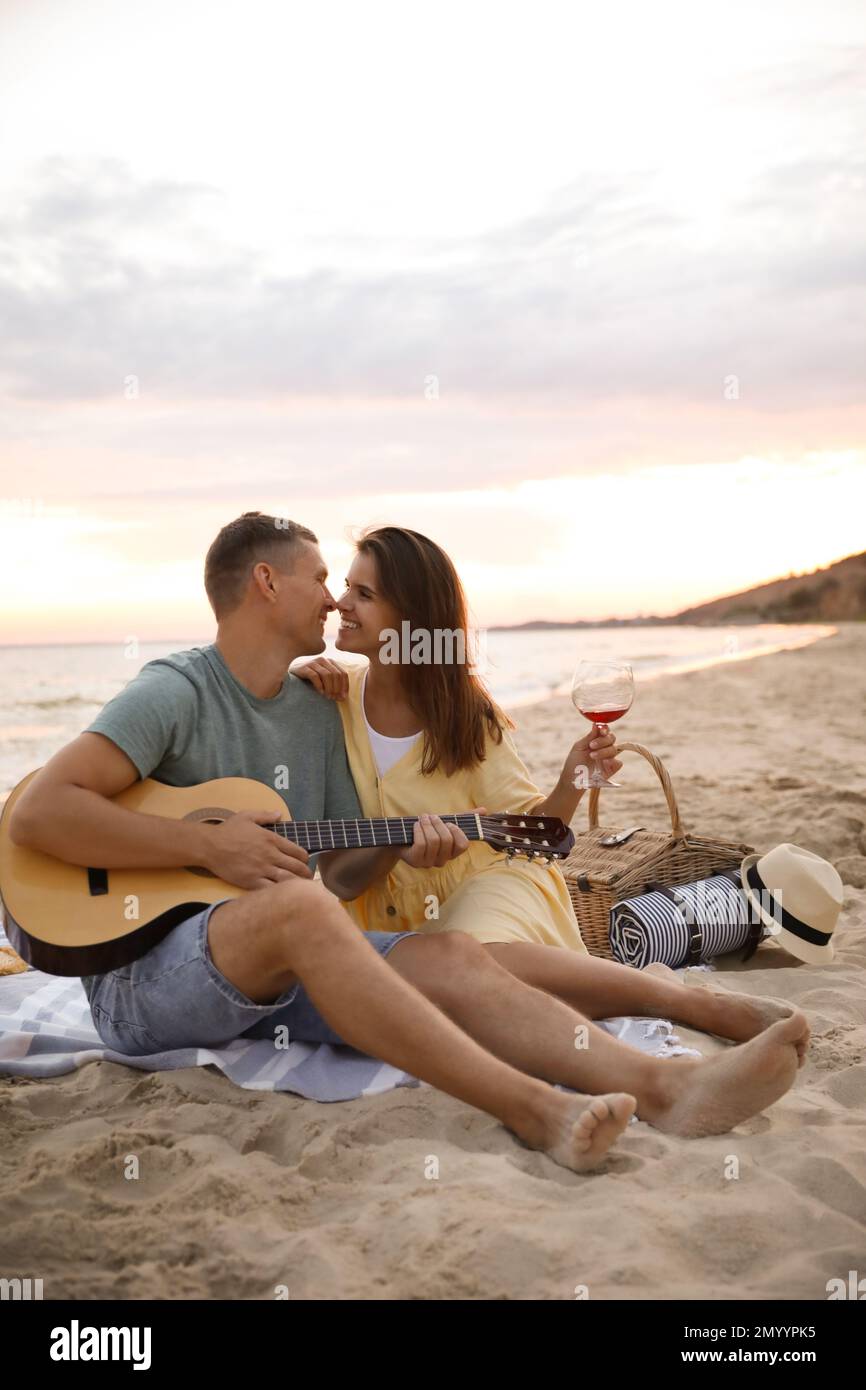 Romantic Couple With Guitar