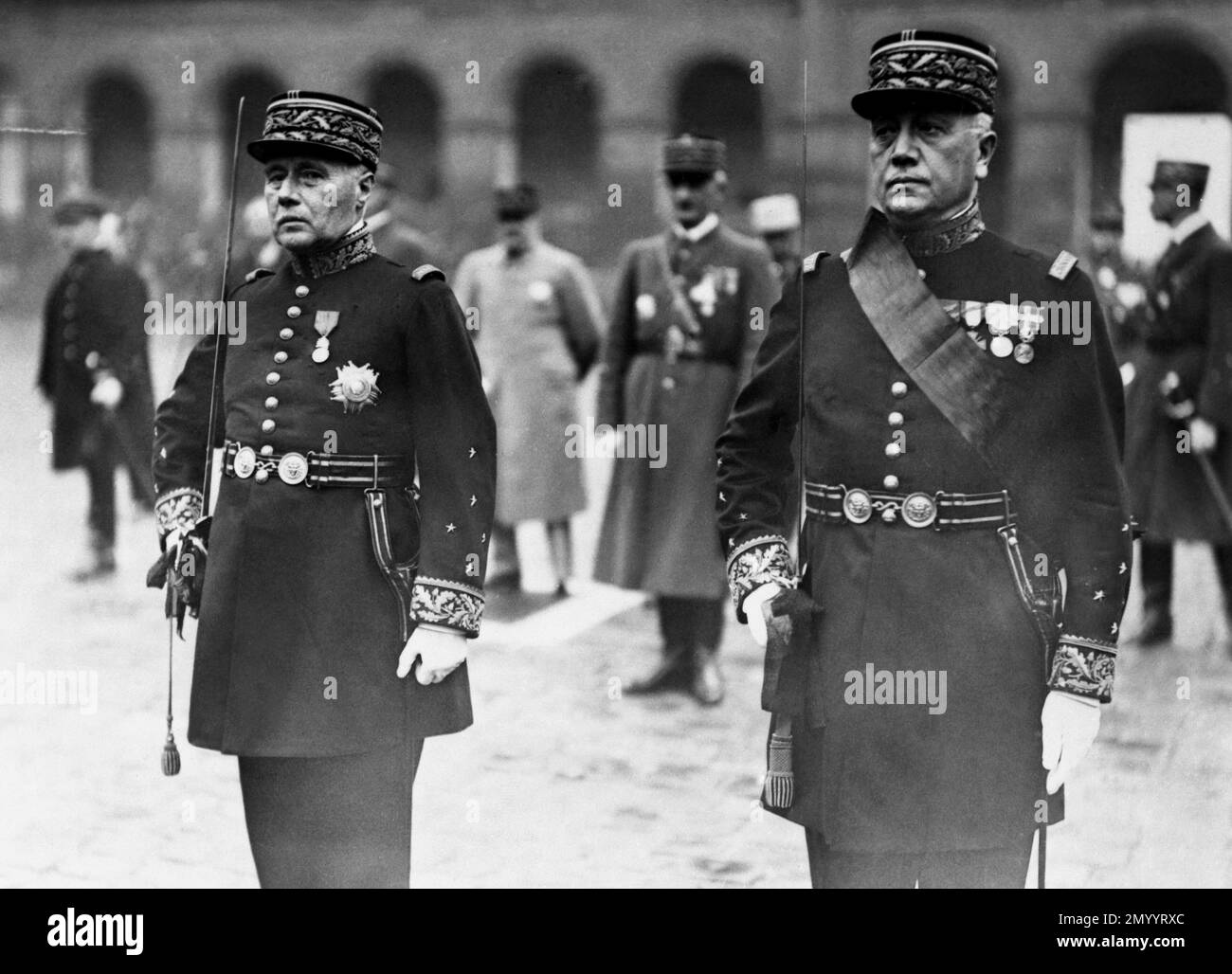 Marshal Petain, left, and General Gamelin, the French etat-major on Jan ...