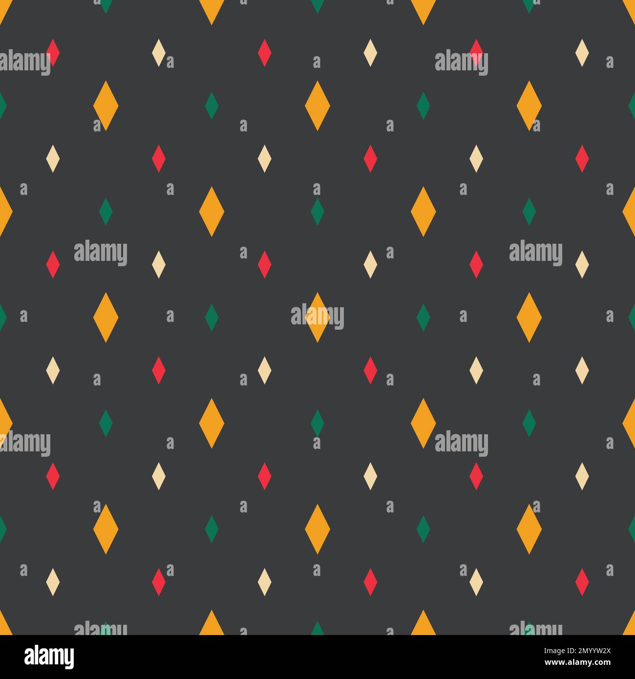 Colorful Diamonds on Black background vector repeat pattern Stock ...
