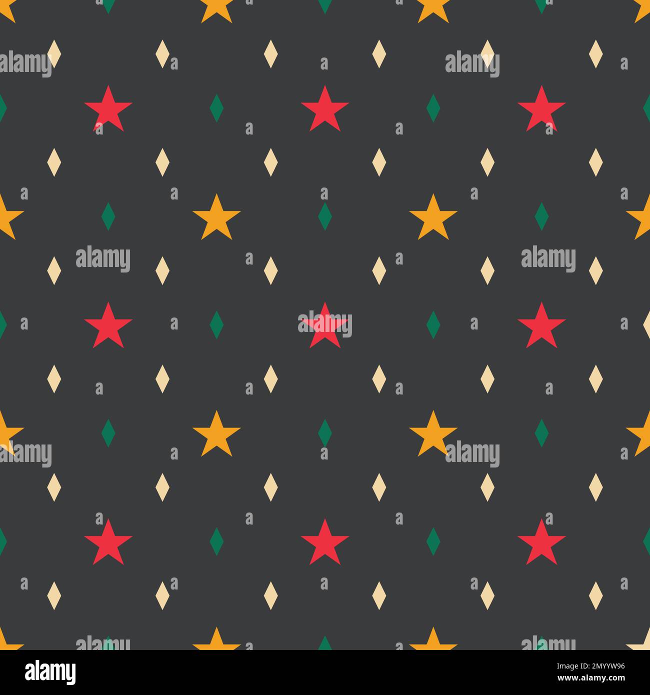 Colorful stars on Black background vector repeat pattern Stock Vector ...