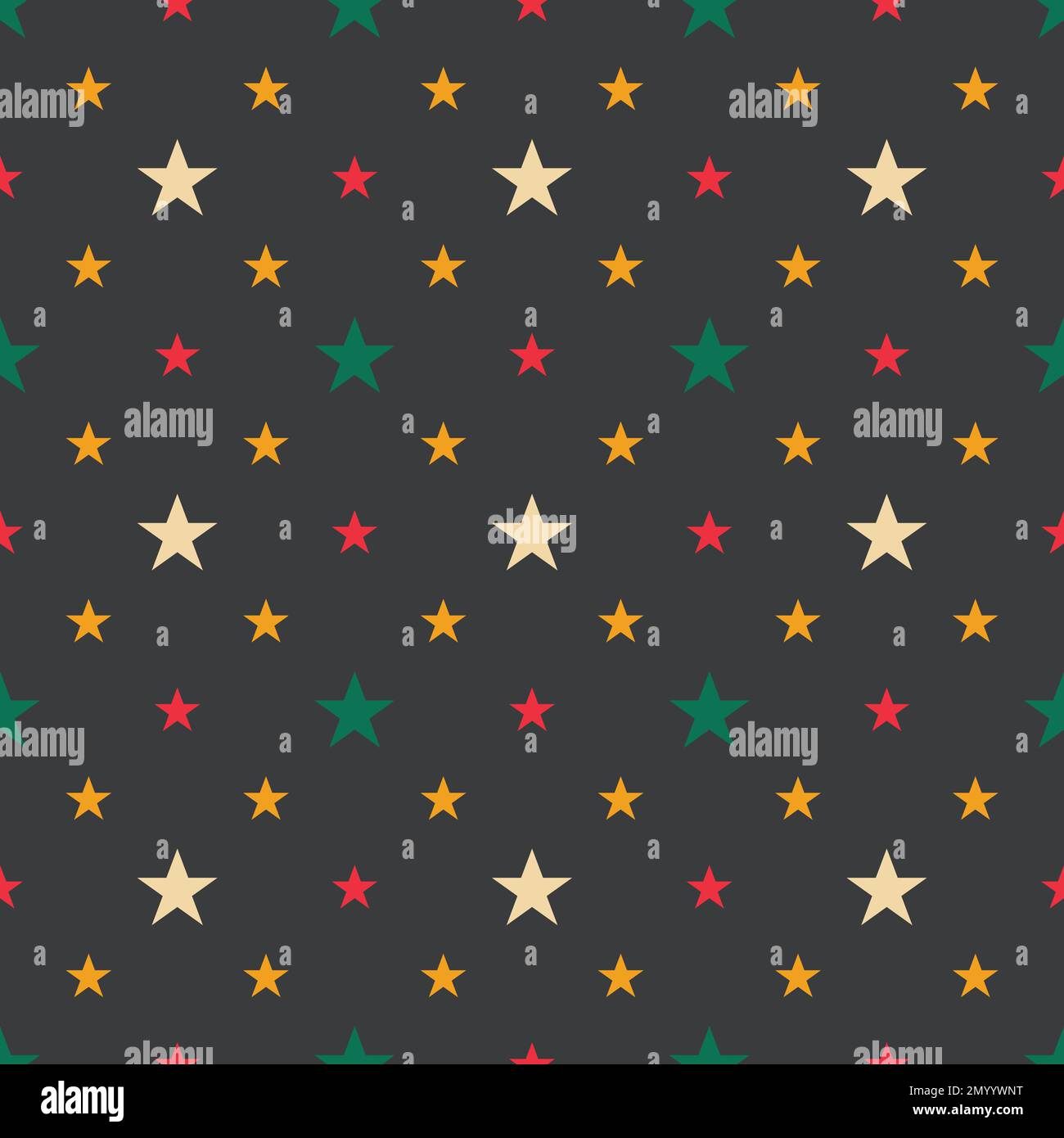 Colorful stars on Black background vector repeat pattern Stock Vector ...