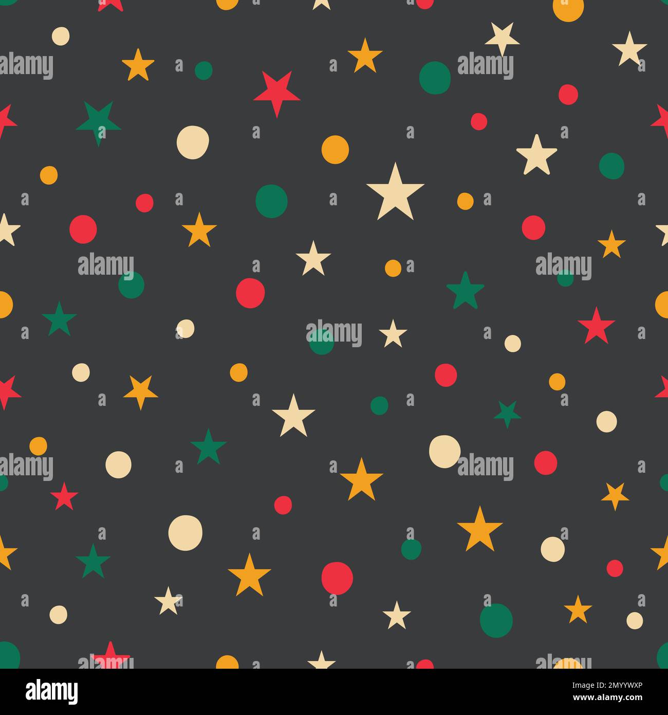 stars, dots on Black background vector repeat pattern Stock Vector ...