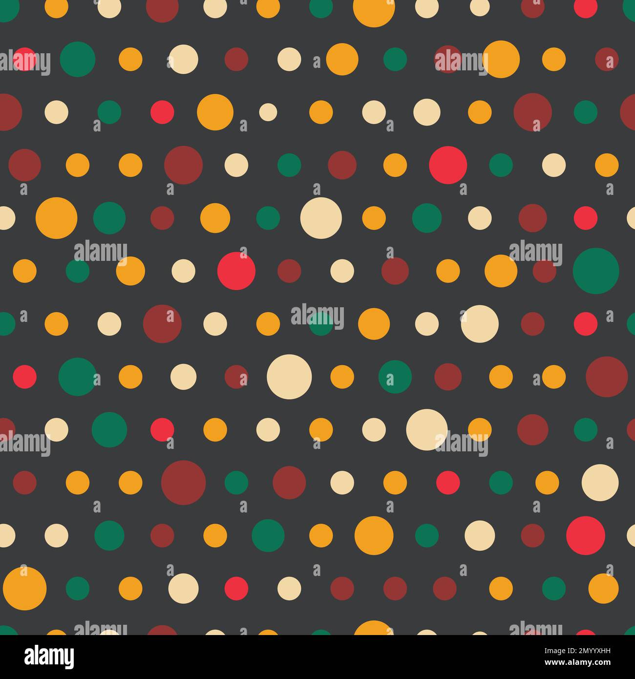 Colorful Polka Dots on Black vector repeat pattern Stock Vector Image ...