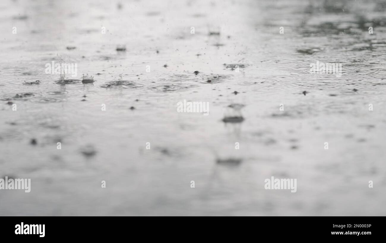 Rain puddles on street raindrops hi-res stock photography and images ...