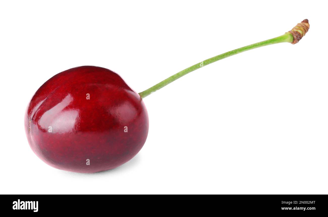 Delicious fresh ripe cherry isolated on white Stock Photo - Alamy