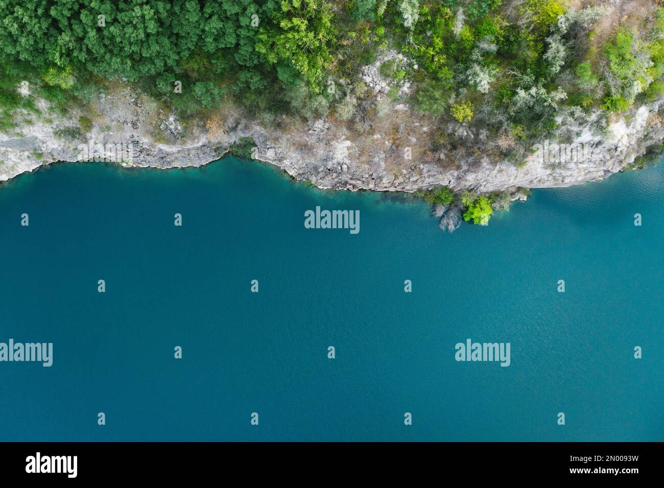 Beautiful blue lake with granite bank, top view Stock Photo - Alamy