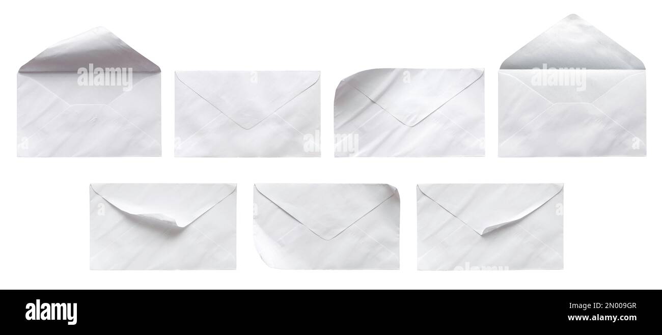 White envelope isolated on a white background Stock Photo - Alamy