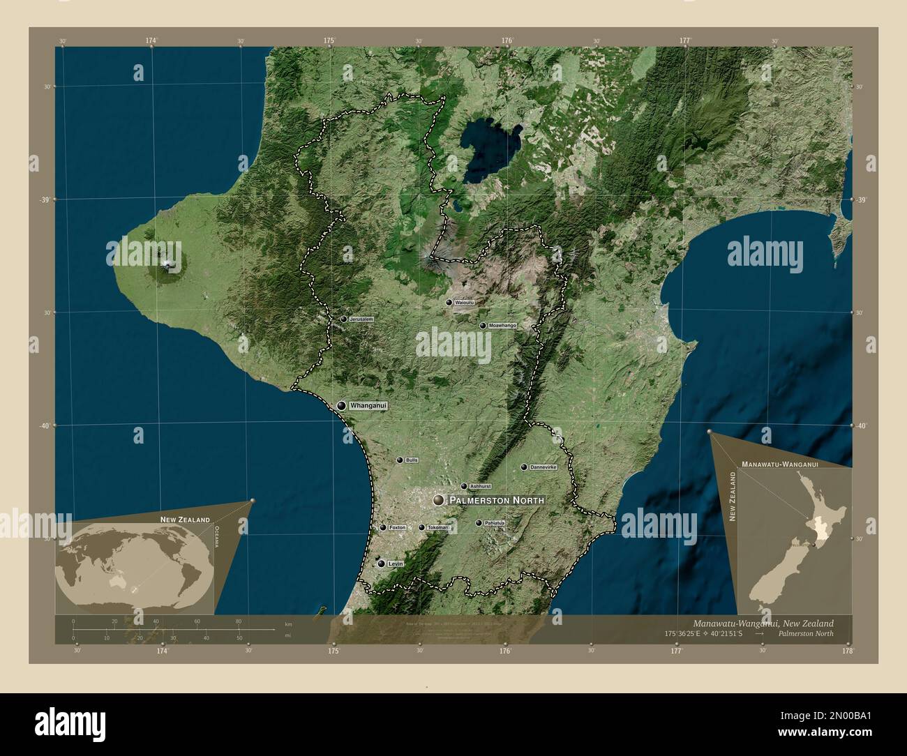 Manawatu-Wanganui, regional council of New Zealand. High resolution ...