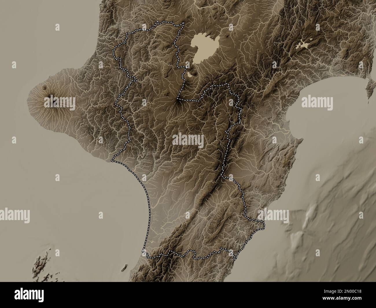 Manawatu-Wanganui, regional council of New Zealand. Elevation map ...