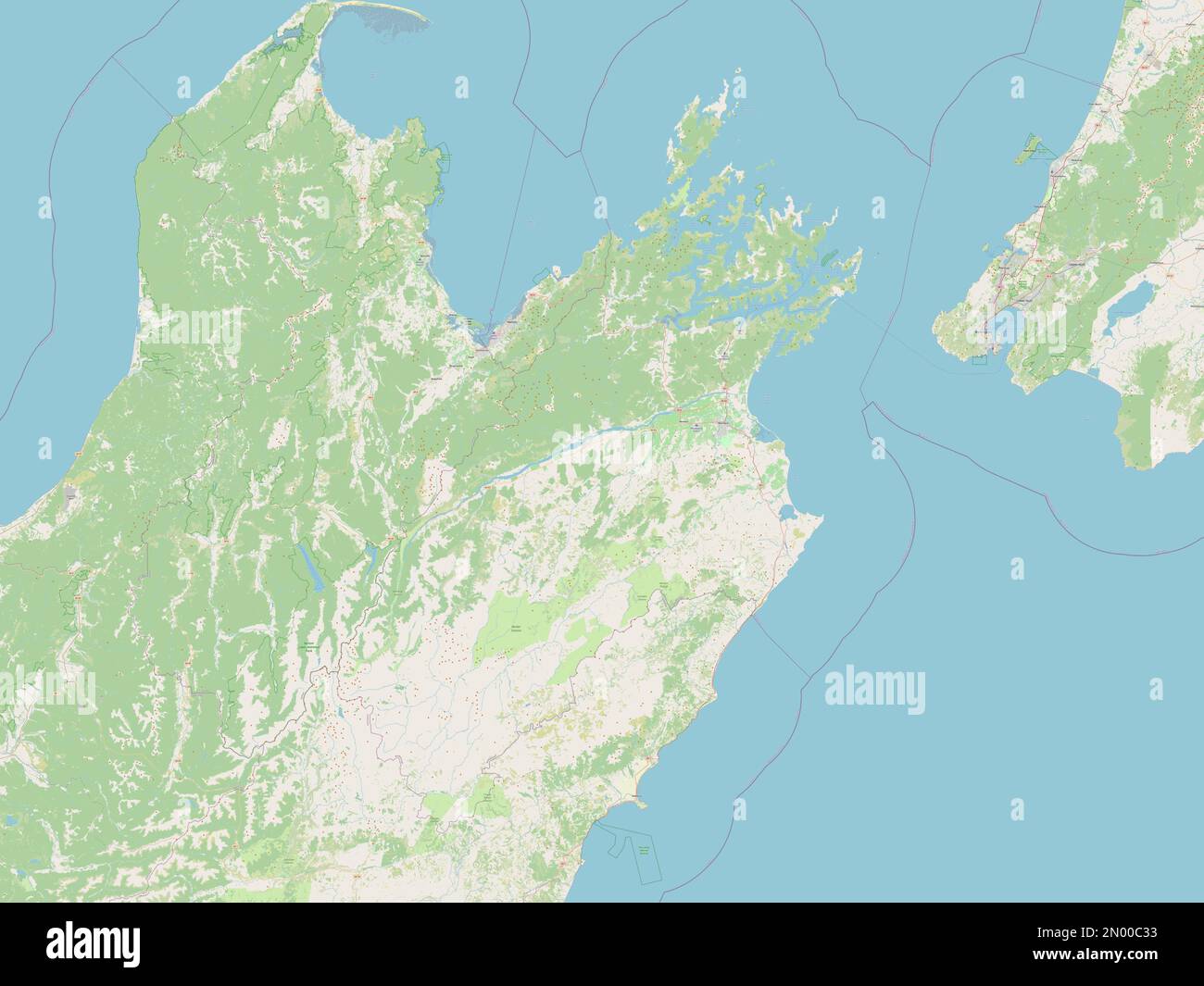 Marlborough, unitary authority of New Zealand. Open Street Map Stock ...