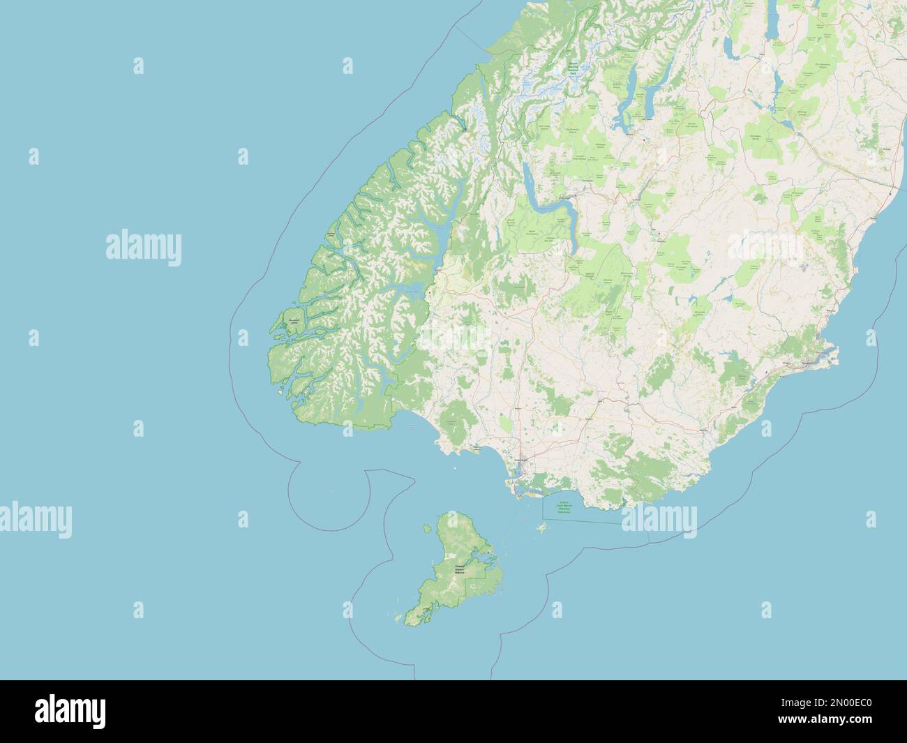 Southland, regional council of New Zealand. Open Street Map Stock Photo ...
