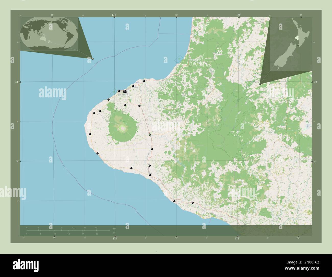 Taranaki, regional council of New Zealand. Open Street Map. Locations ...