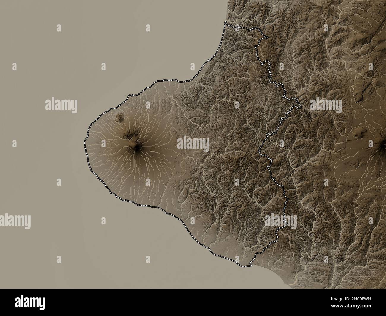 Taranaki, regional council of New Zealand. Elevation map colored in ...
