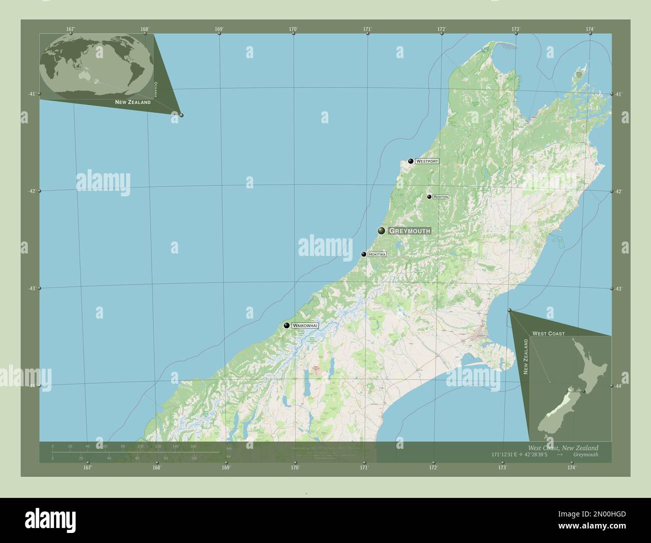 West Coast, regional council of New Zealand. Open Street Map. Locations ...