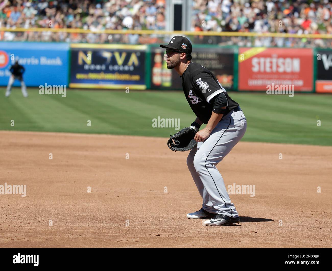 Chicago White Sox first baseman Travis Ishikawa (64) in action during a ...