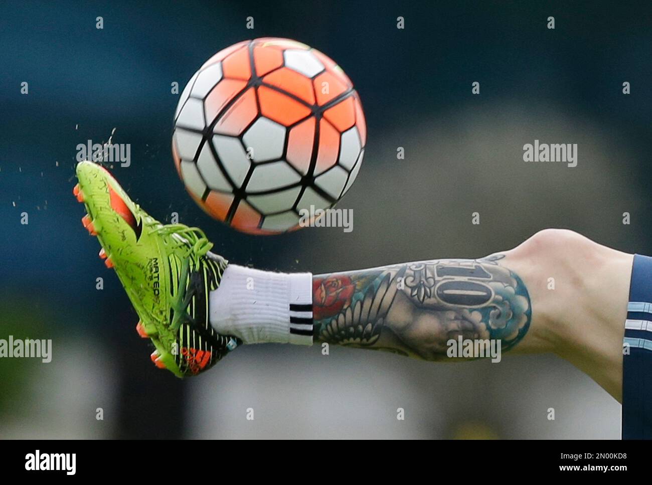 In this Monday, March 21, 2016 photo, Argentina's Lionel Messi kicks ...