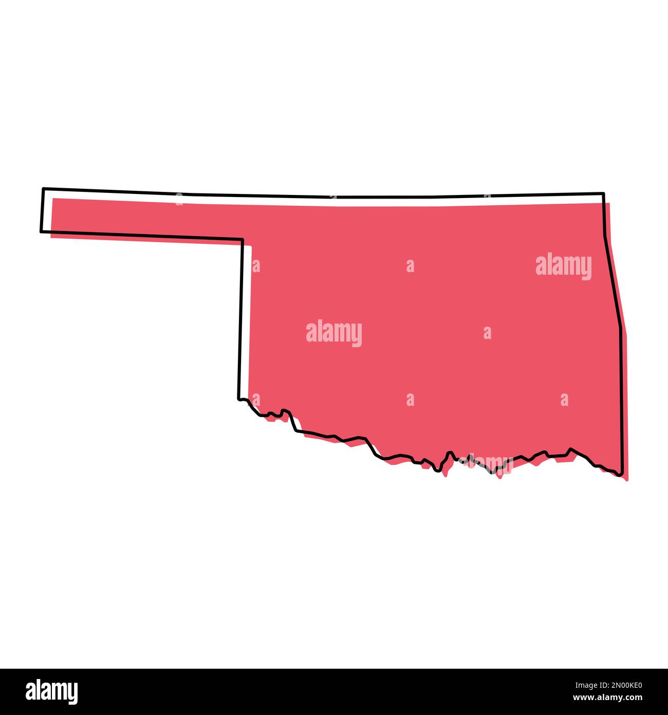Oklahoma map shape, united states of america. Flat concept icon symbol ...