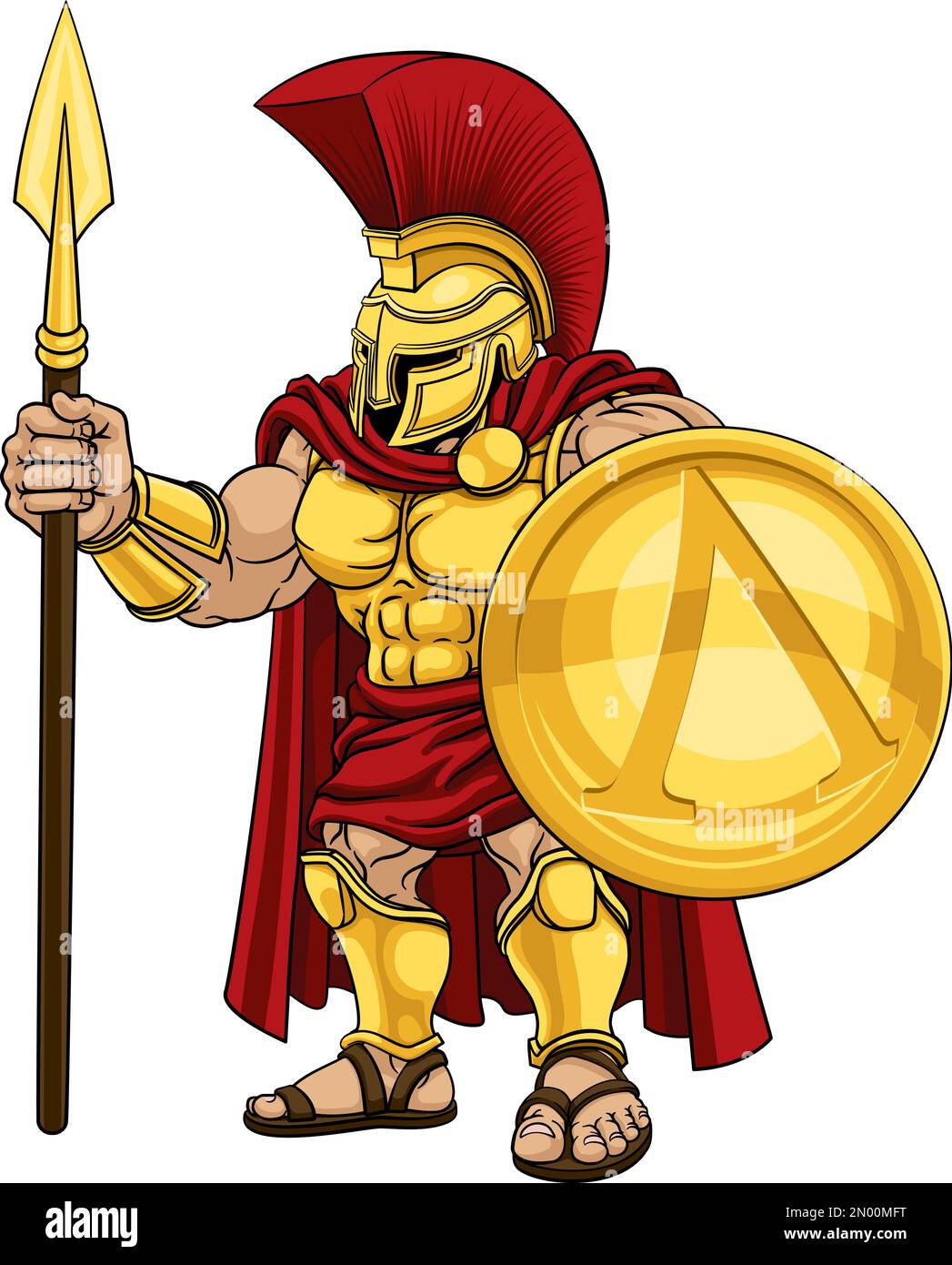 Spartan Warrior Roman Gladiator or Trojan Cartoon Stock Vector Image ...