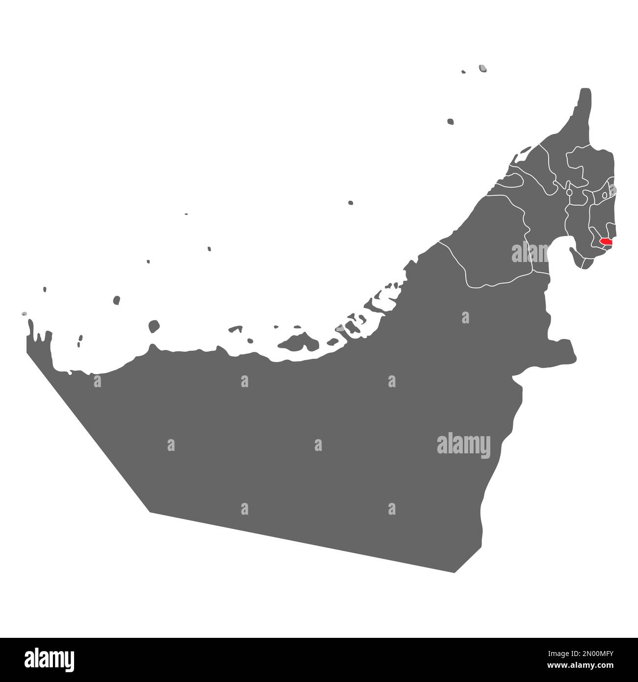United arab emirates map Fujairah and Sharjah, geography blank concept ...