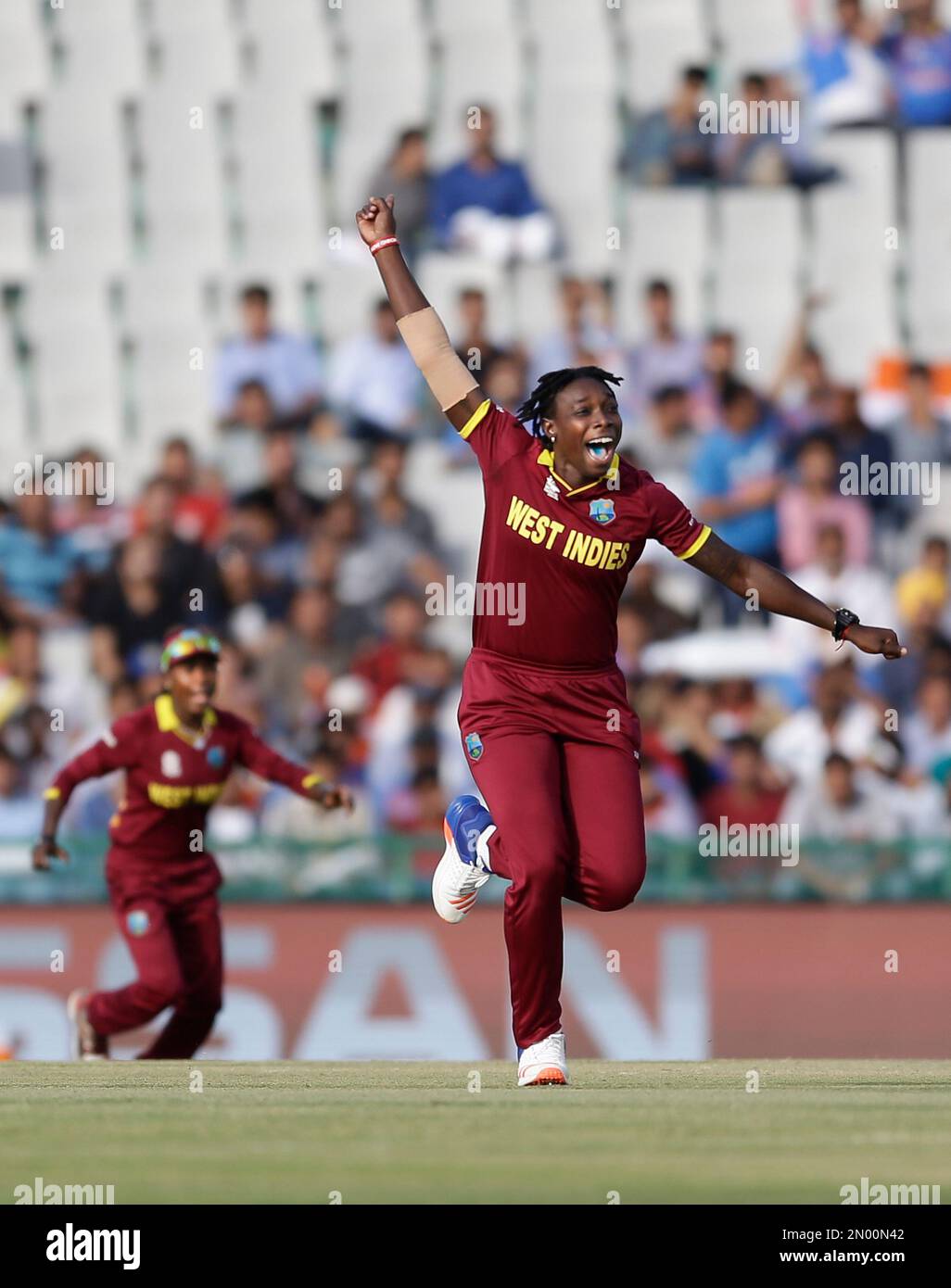 West Indies' Shamila Connell celebrates the wicket of India's Mithali ...