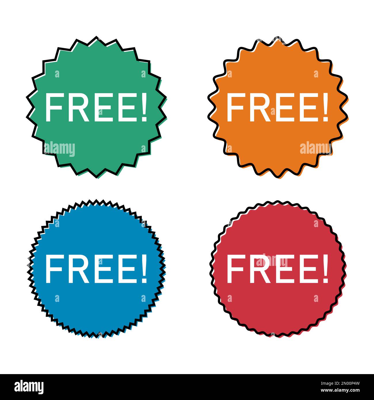 Set of Free web button sign, promotion design label icon, gratis ...