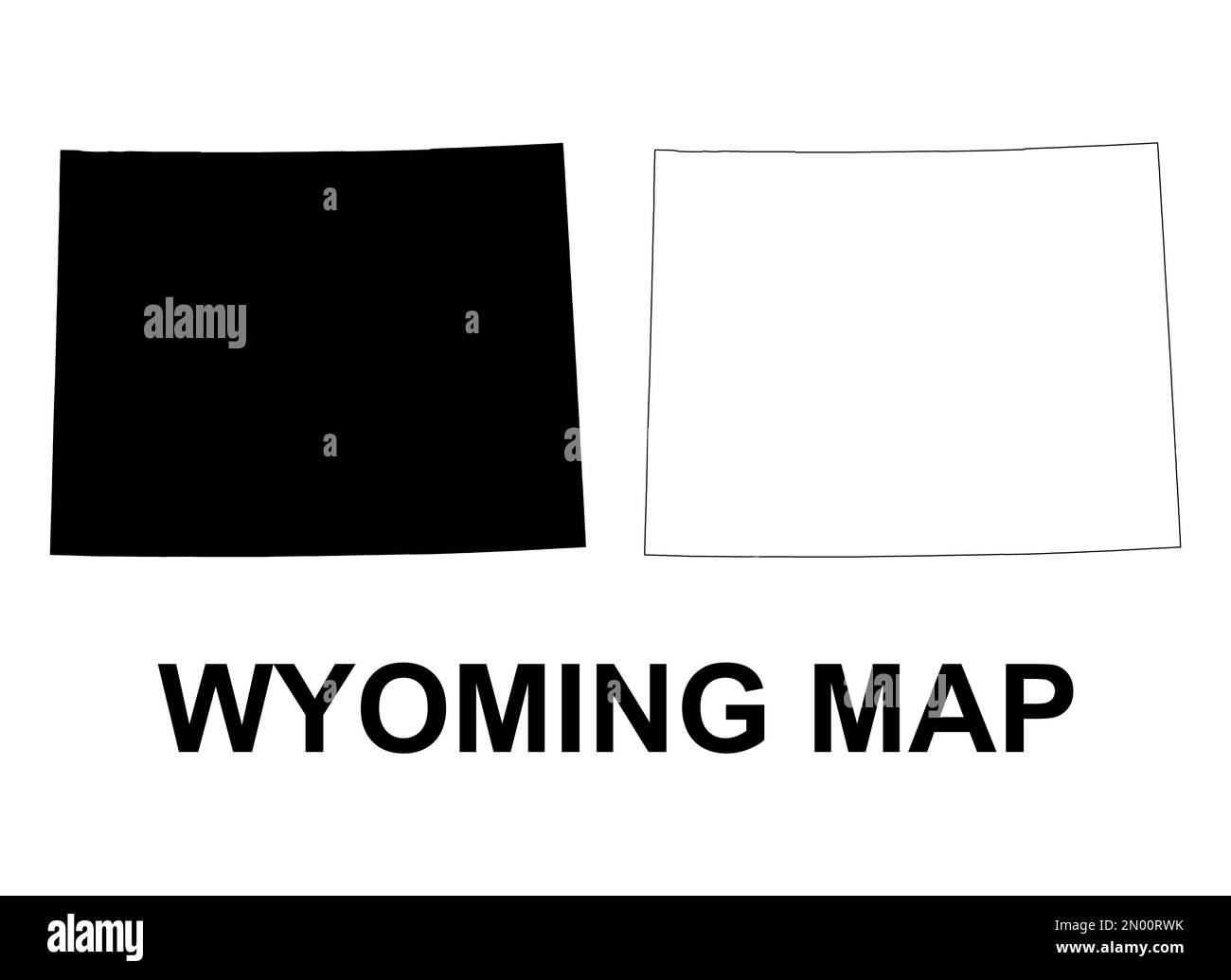 Set of Wyoming map shape, united states of america. Flat concept icon ...