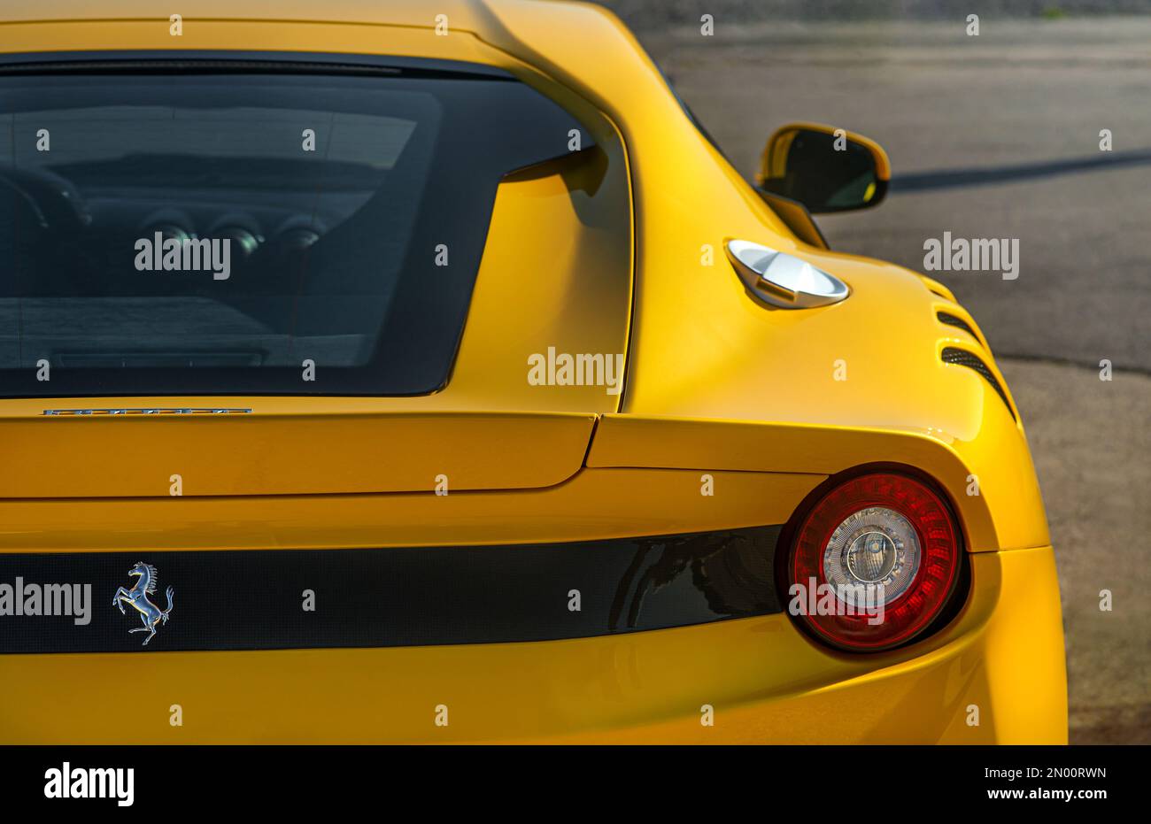 Calafat, Spain, April 18, 2021: rear view detail of the rear lights of ...