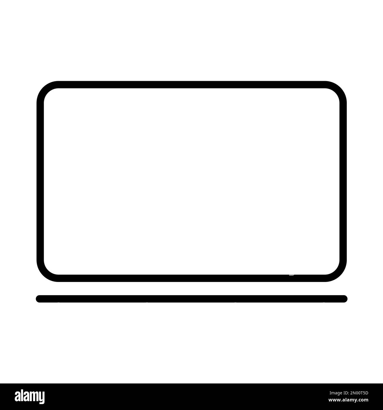 Laptop flat web icon, notebook computer technology symbol , blank ...