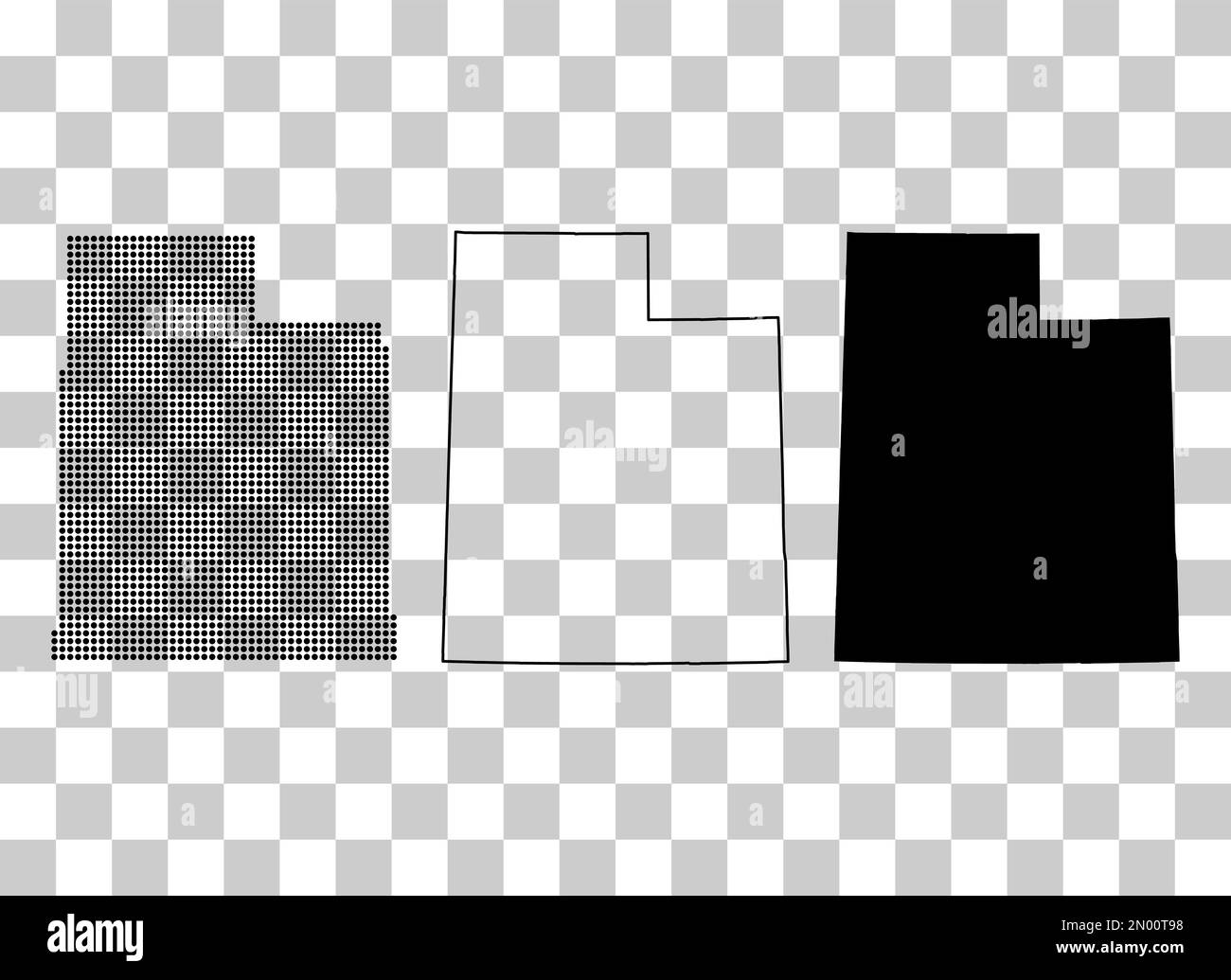 Set of Utah map shape, united states of america. Flat concept icon ...