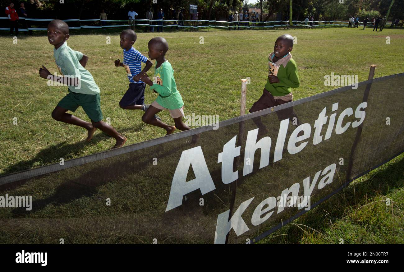 FILE - In this Jan. 31, 2016, file photo, junior athletes run past a ...