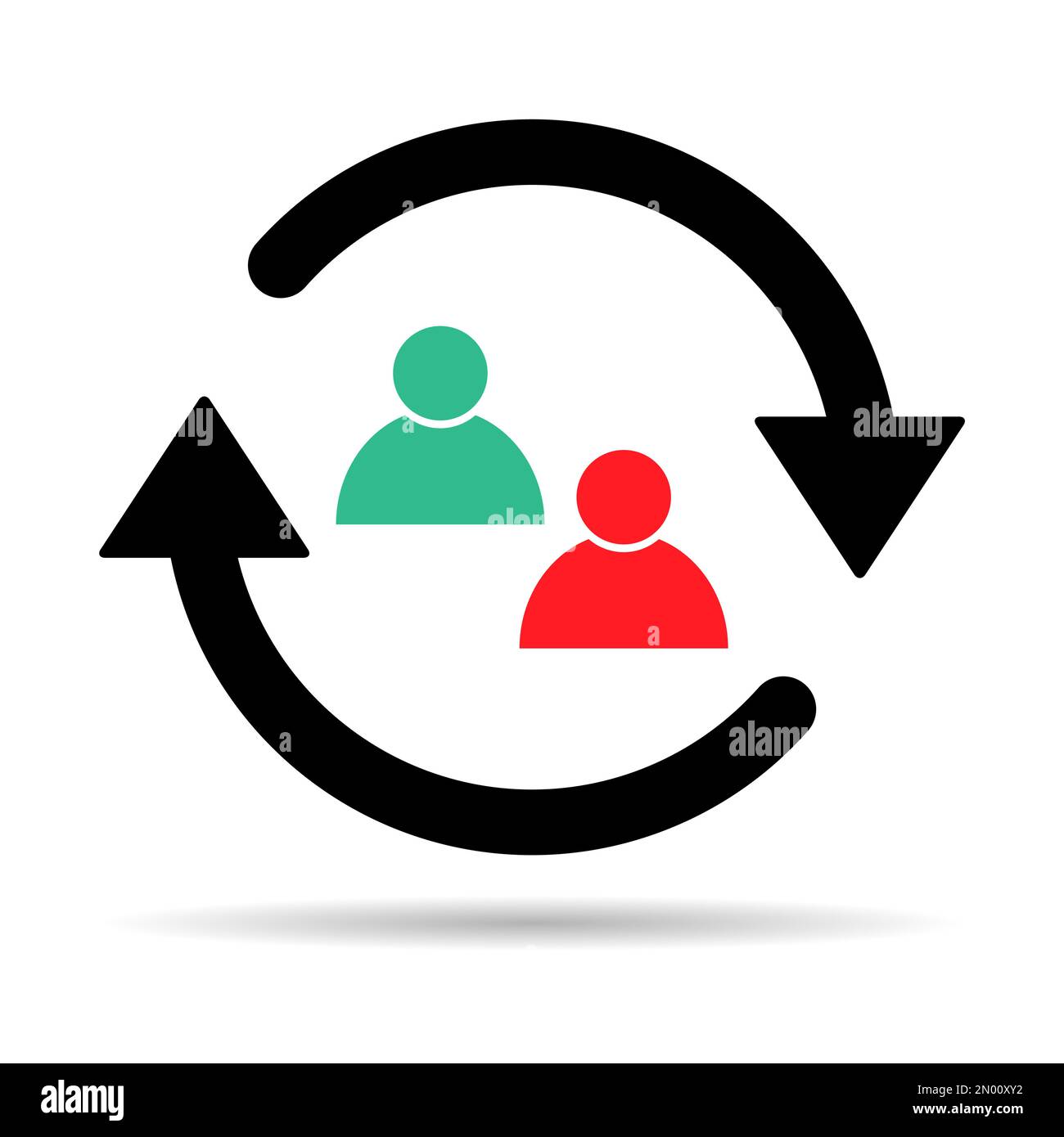 Employee engagement shadow vector icon, person flat web symbol design ...