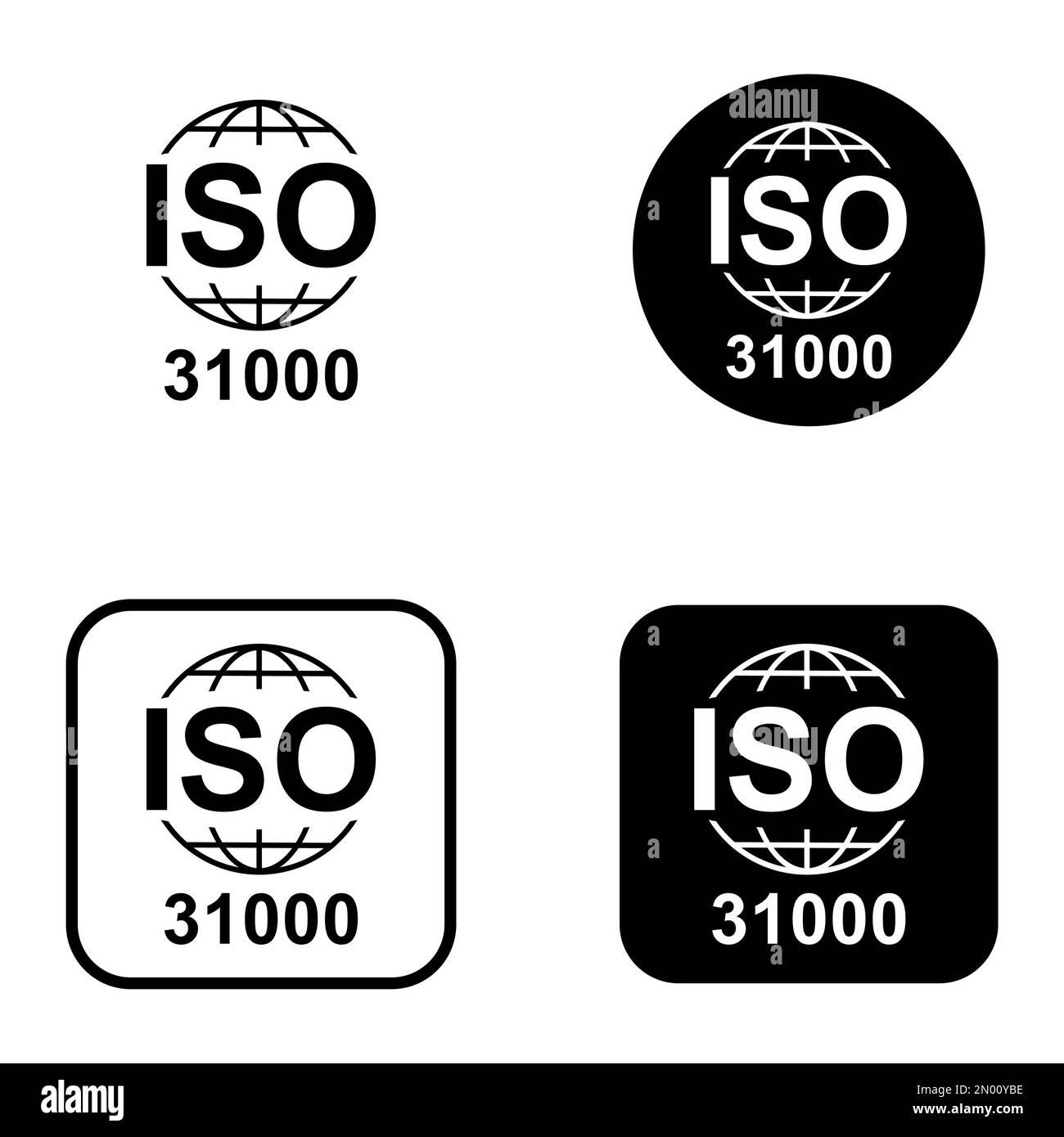 Set of Iso 31000 icon. Risk Management. Standard quality symbol. Vector ...