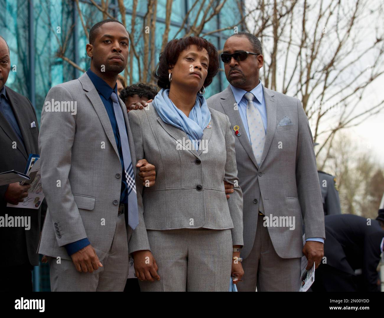 The parents and brother of police officer Jacai Colson, from left ...
