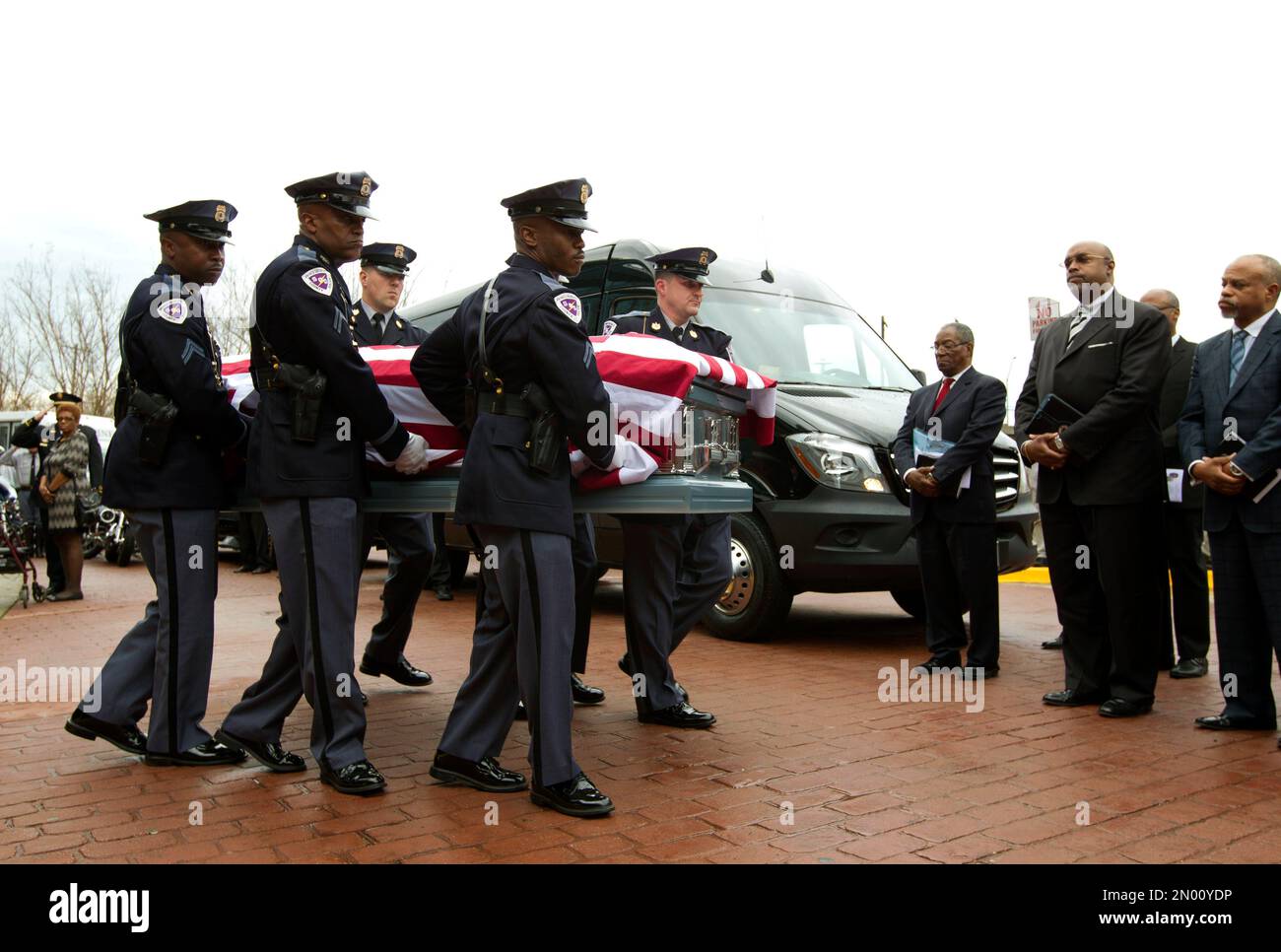 Prince George’s County, Md. police carry team carry the casket of ...