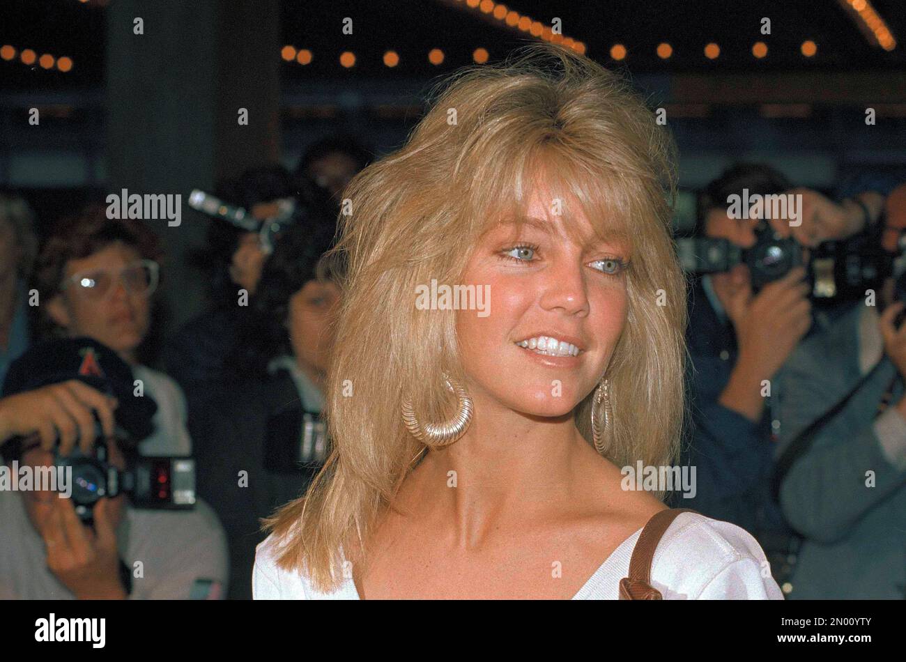 Actress Heather Locklear is pictured arriving for the premiere of the ...
