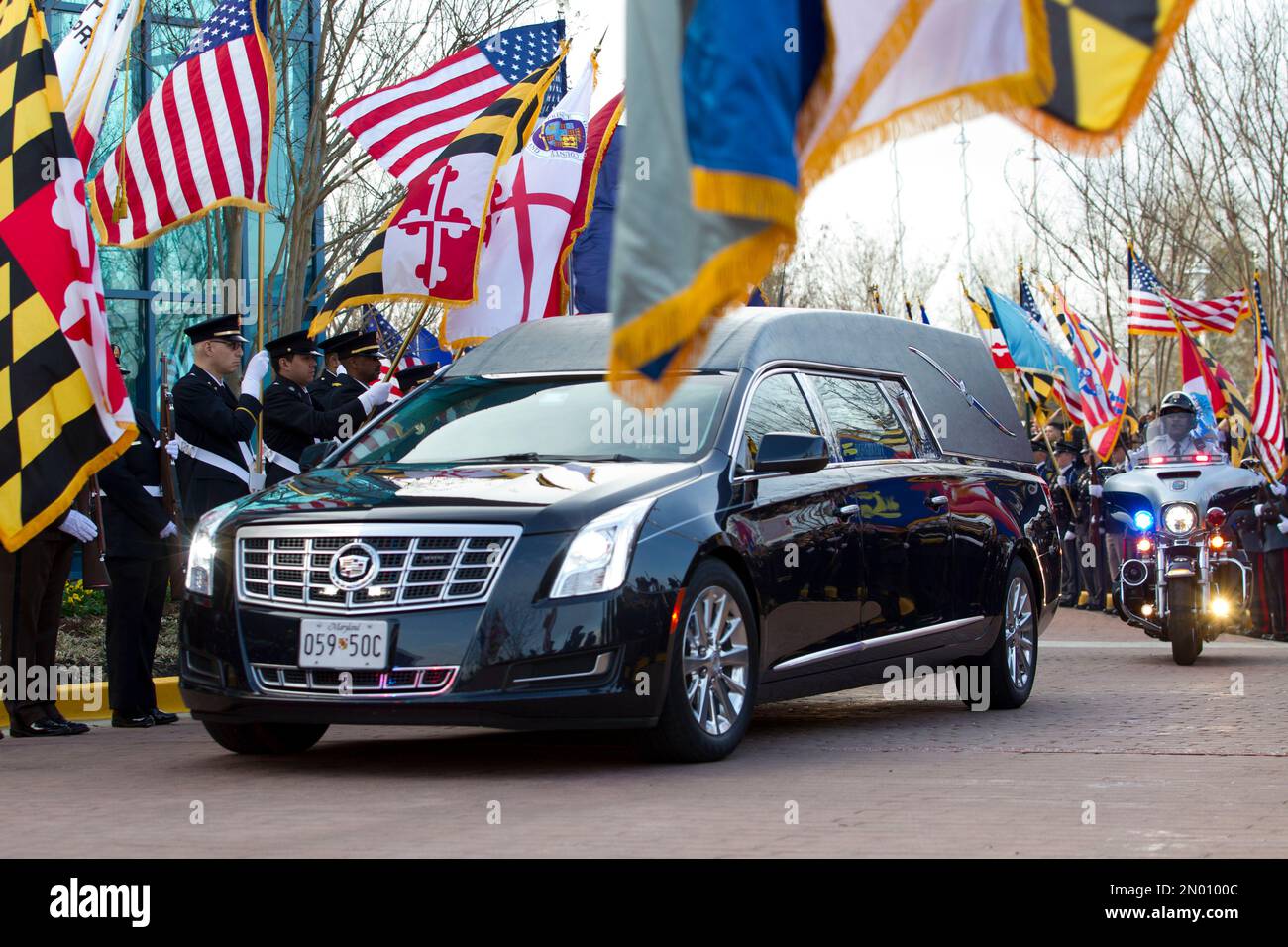 The hearse containing the casket of Police Officer First Class Jacai ...
