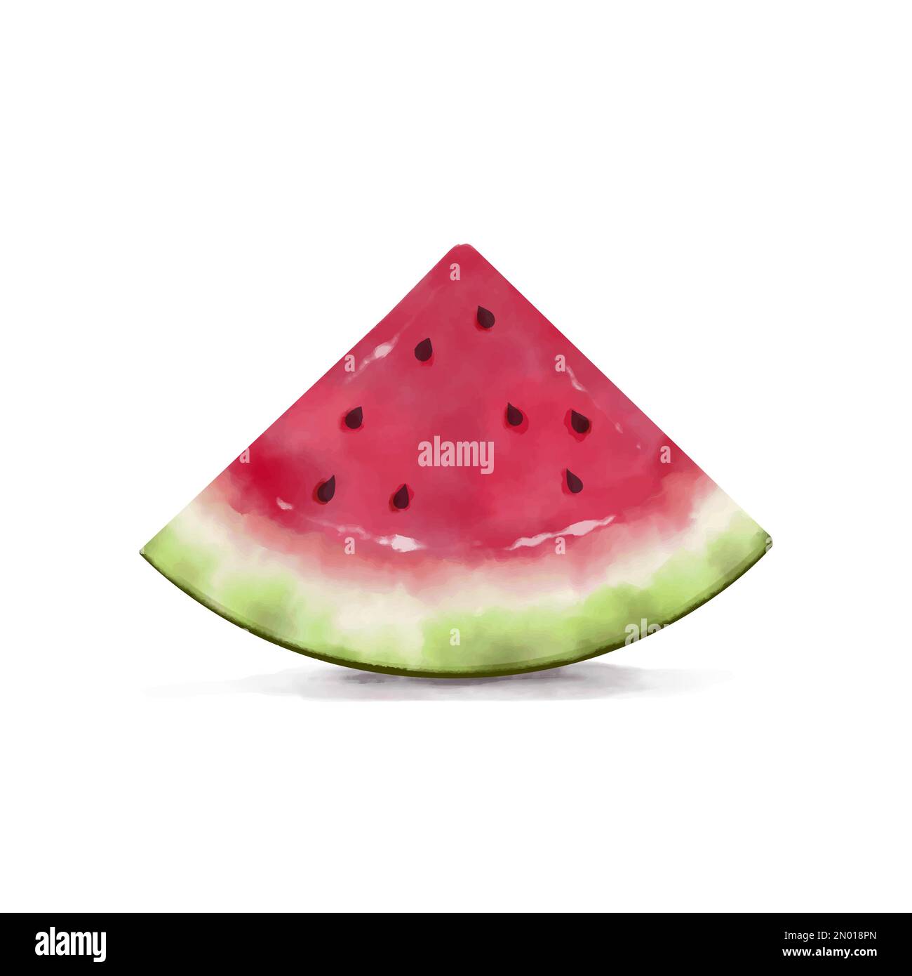 Watercolor watermelon slice illustration. Watermelon cut piece design ...