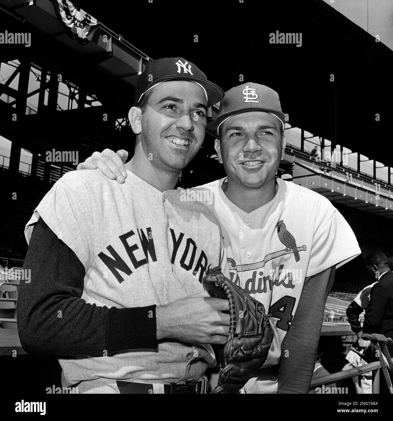 Clete Boyer, left, of the New York Yankees poses with his brother Ken ...