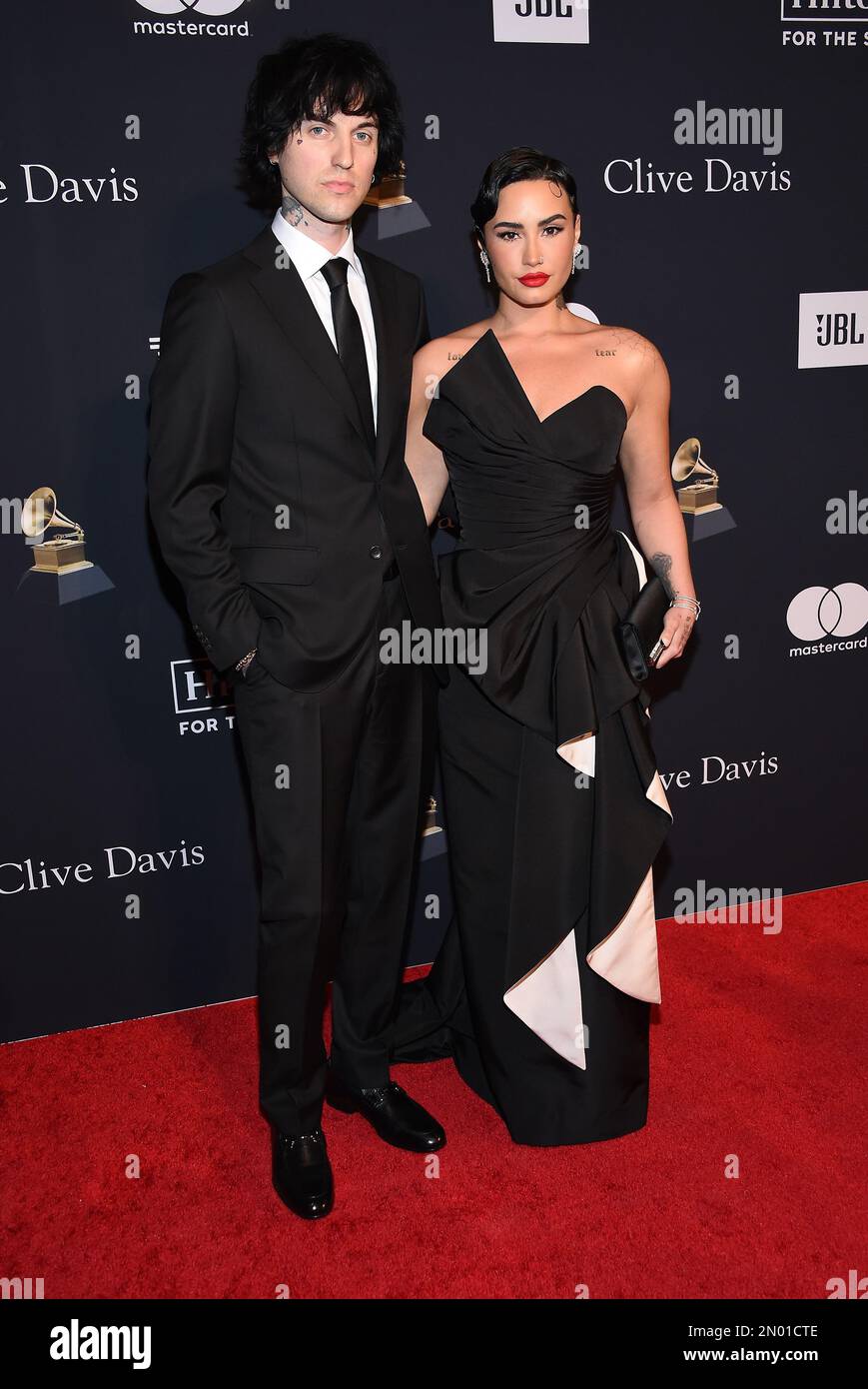 Beverly Hills, USA. 4th Feb 2023. Demi Lovato and Jordan Lutes arriving ...