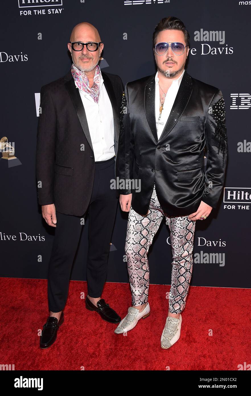 Beverly Hills, USA. 4th Feb 2023. Max Tucci and Keith Backer arriving to the 2023 Pre-GRAMMY ...