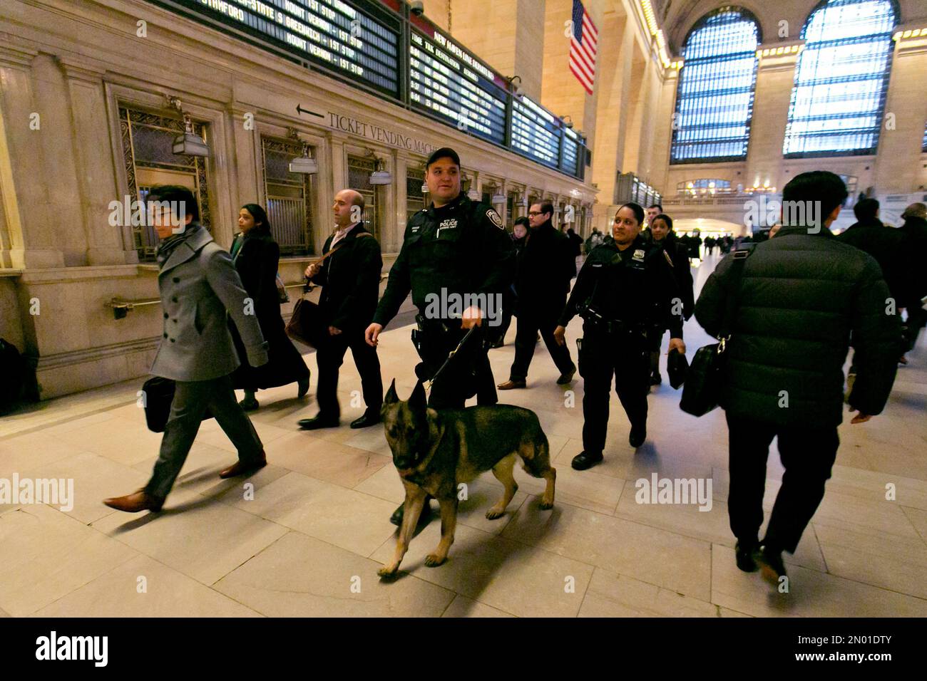 Metro-North Railroad police officers patrol Grand Central Terminal, in ...